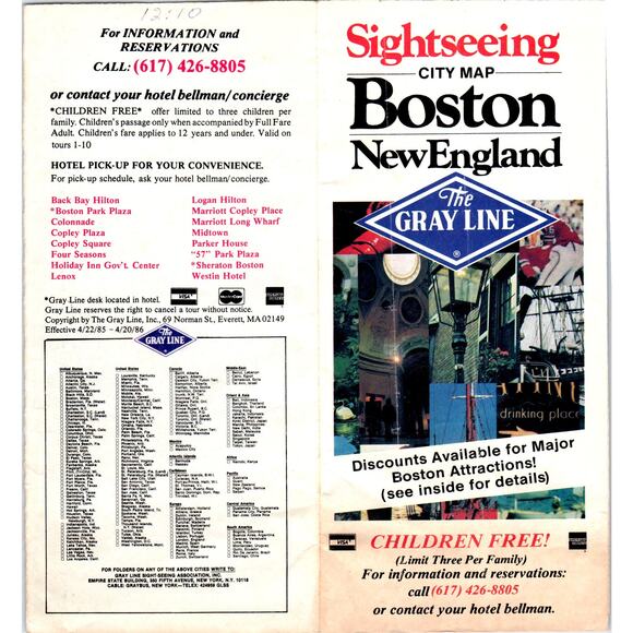None | Accents | Vintage The Gray Line Sightseeing Boston Fold Out Map ...